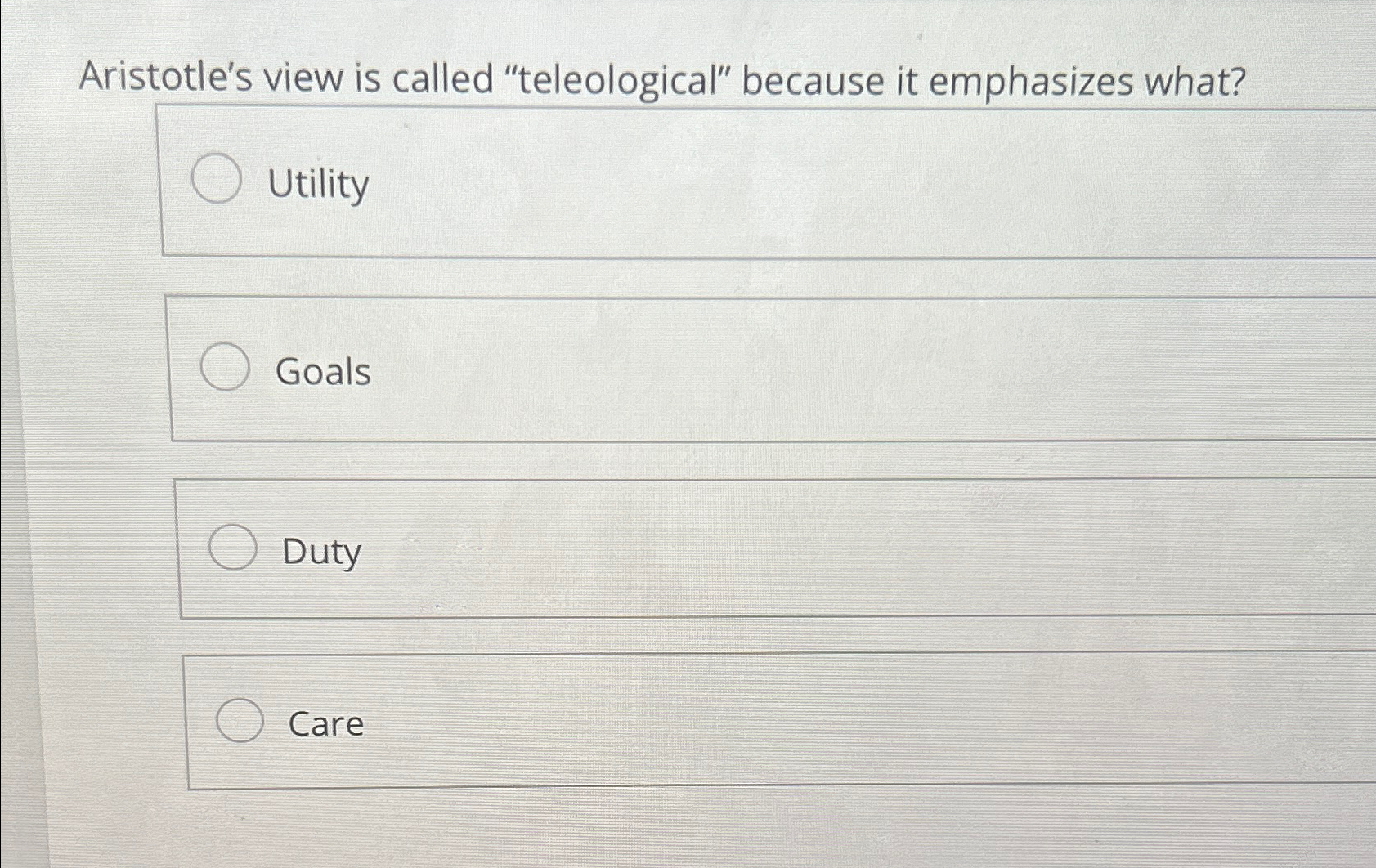 Solved Aristotle's view is called "teleological" because it | Chegg.com