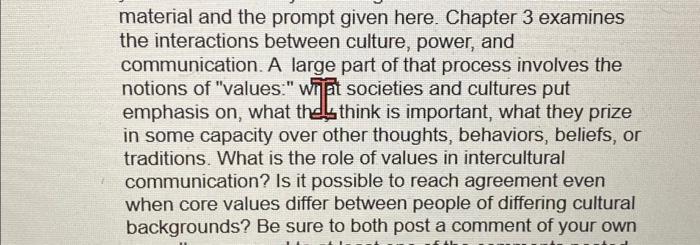 Chapter 3 examines the interactions between culture, | Chegg.com