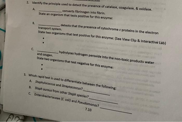 Solved 2. Identify the principle used to detect the presence | Chegg.com