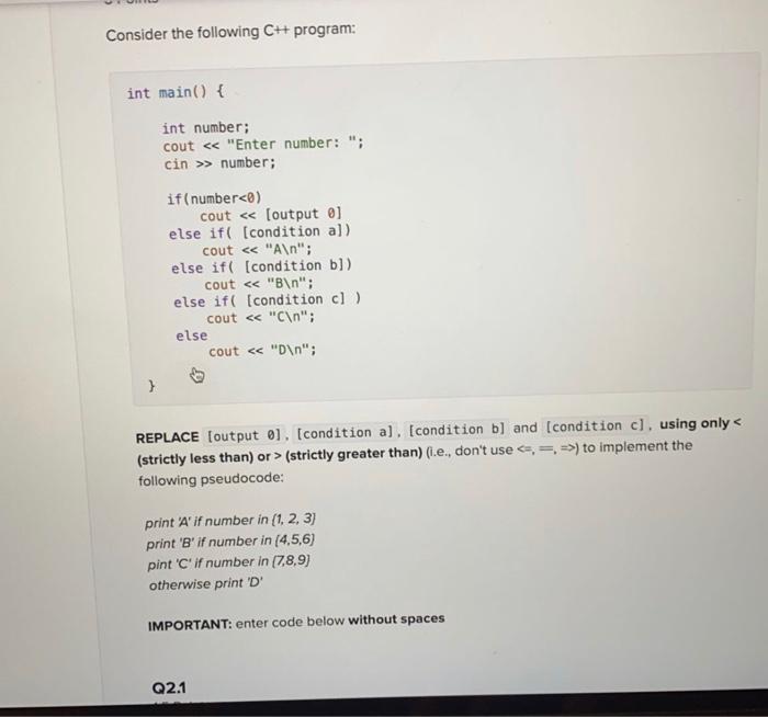 Solved Consider the following C++ program: int main() { int | Chegg.com