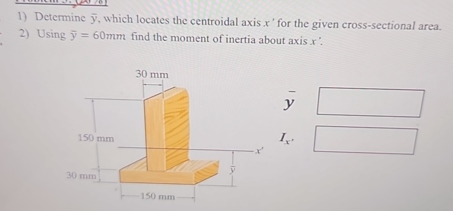Solved Determine ?bar (y), ﻿which locates the centroidal | Chegg.com