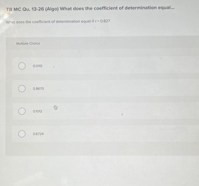 Solved TB MC Qu. 13-26 (Algo) What does the coefficient of | Chegg.com