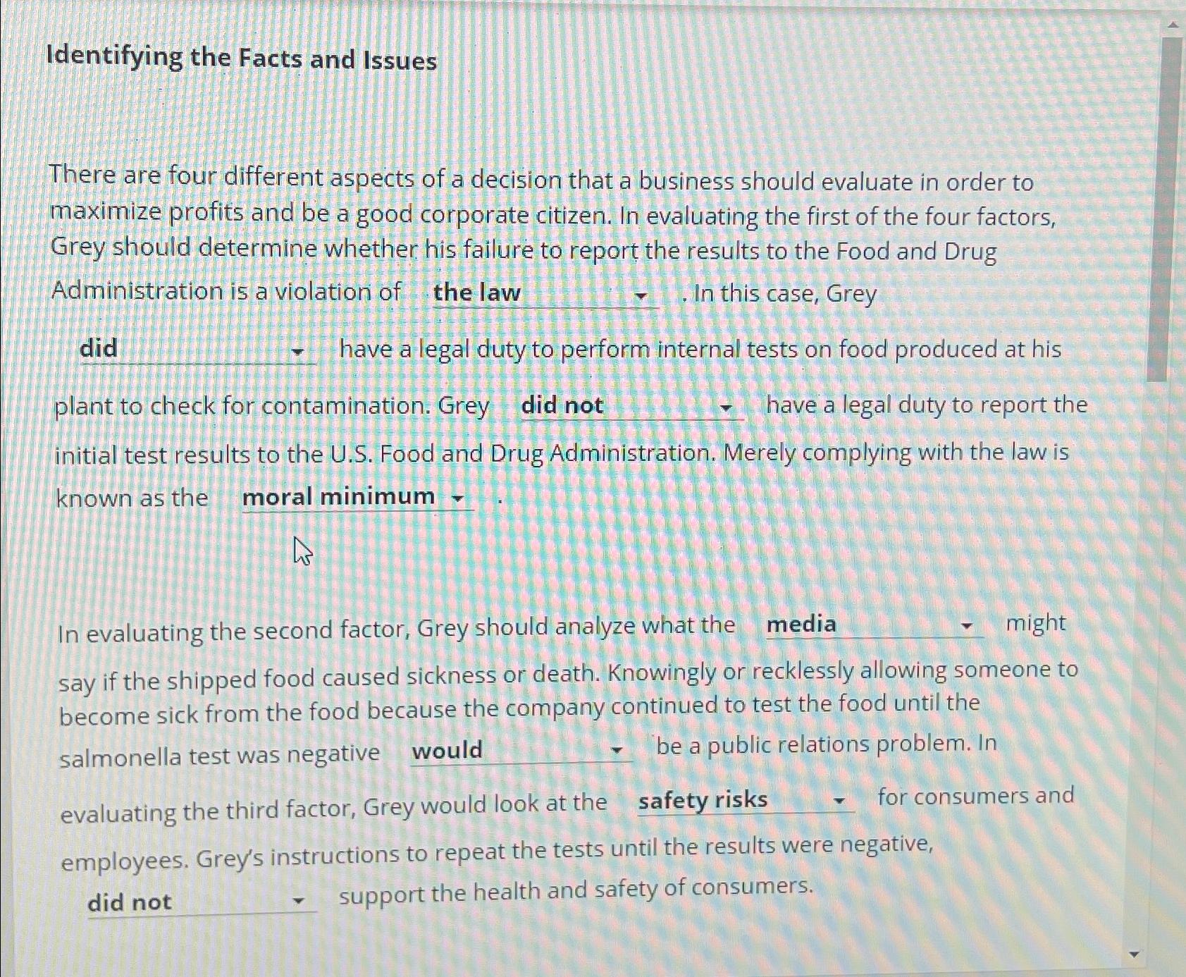 Solved Identifying the Facts and IssuesThere are four | Chegg.com