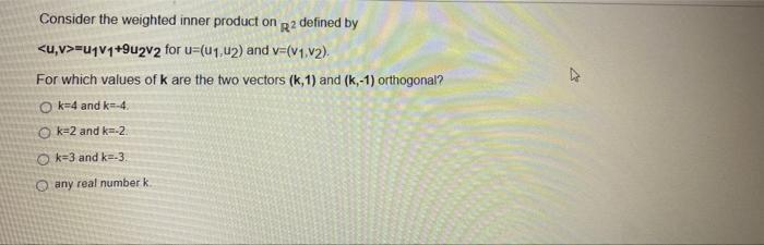 Solved Consider the weighted inner product on 2 defined by | Chegg.com