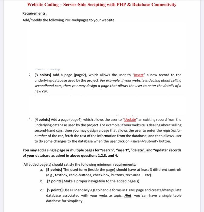 Solved Website Coding Server Side Scripting With Php And