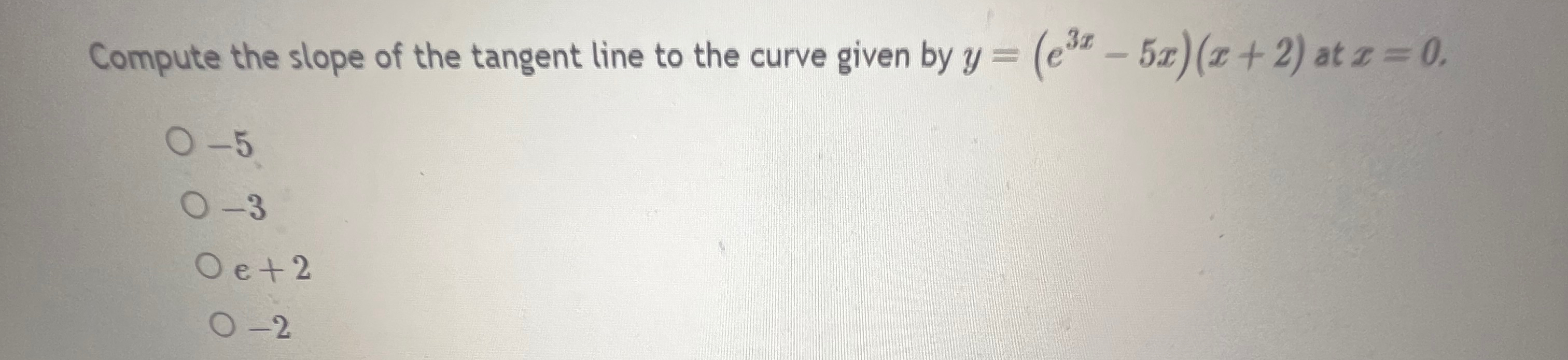 Solved Compute the slope of the tangent line to the curve | Chegg.com