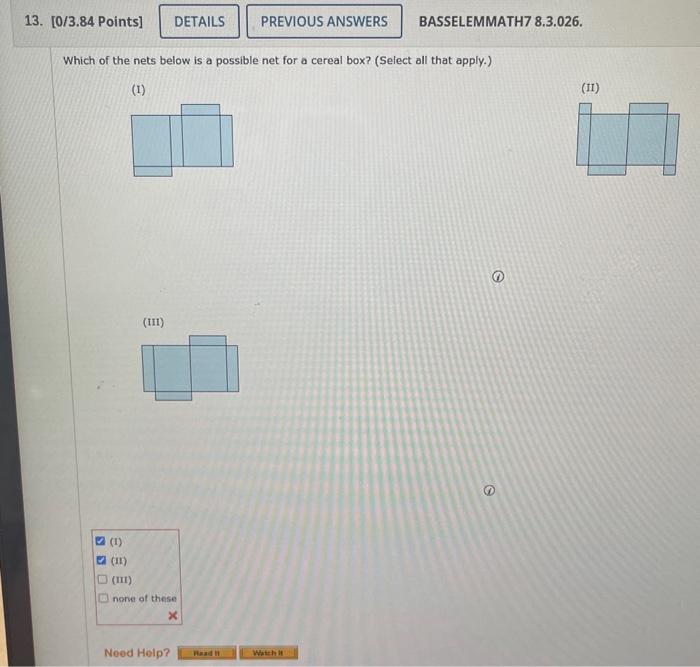 Solved Which of the nets below is a possible net for a | Chegg.com