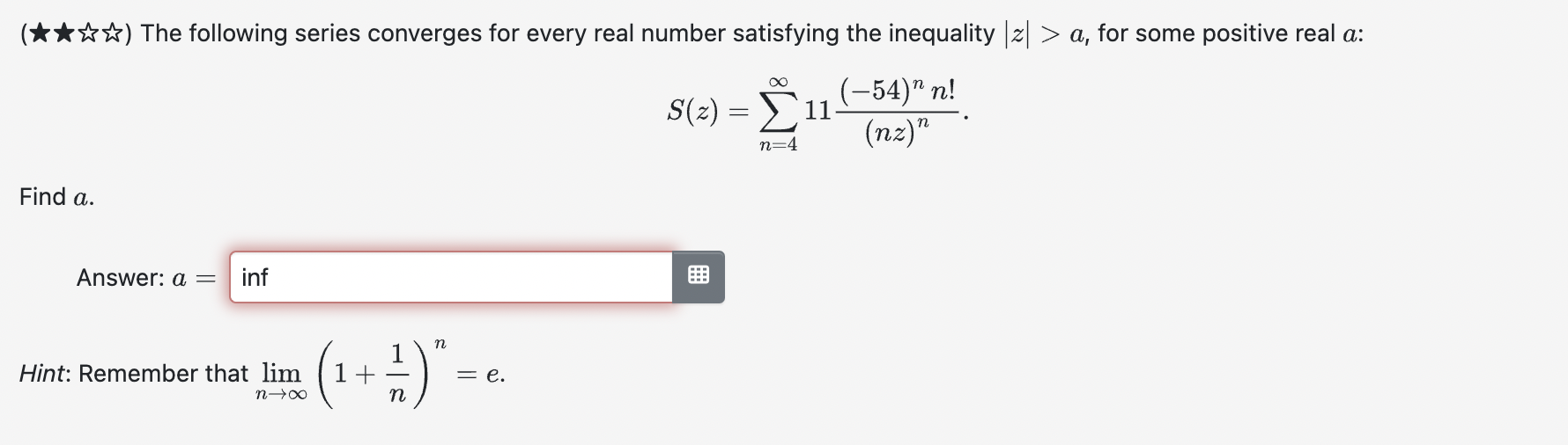 Solved (******ℏξ) ﻿The following series converges for every | Chegg.com