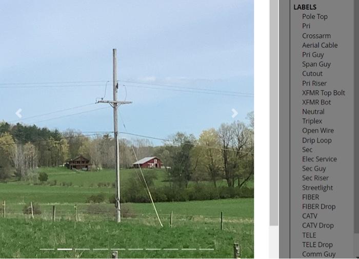 Solved Label the electric utility pole below using the | Chegg.com