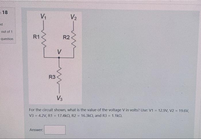 Solved 16 d out of 1 question V₁ R1 Vx R5 R3 V₂ R2 R4 For | Chegg.com