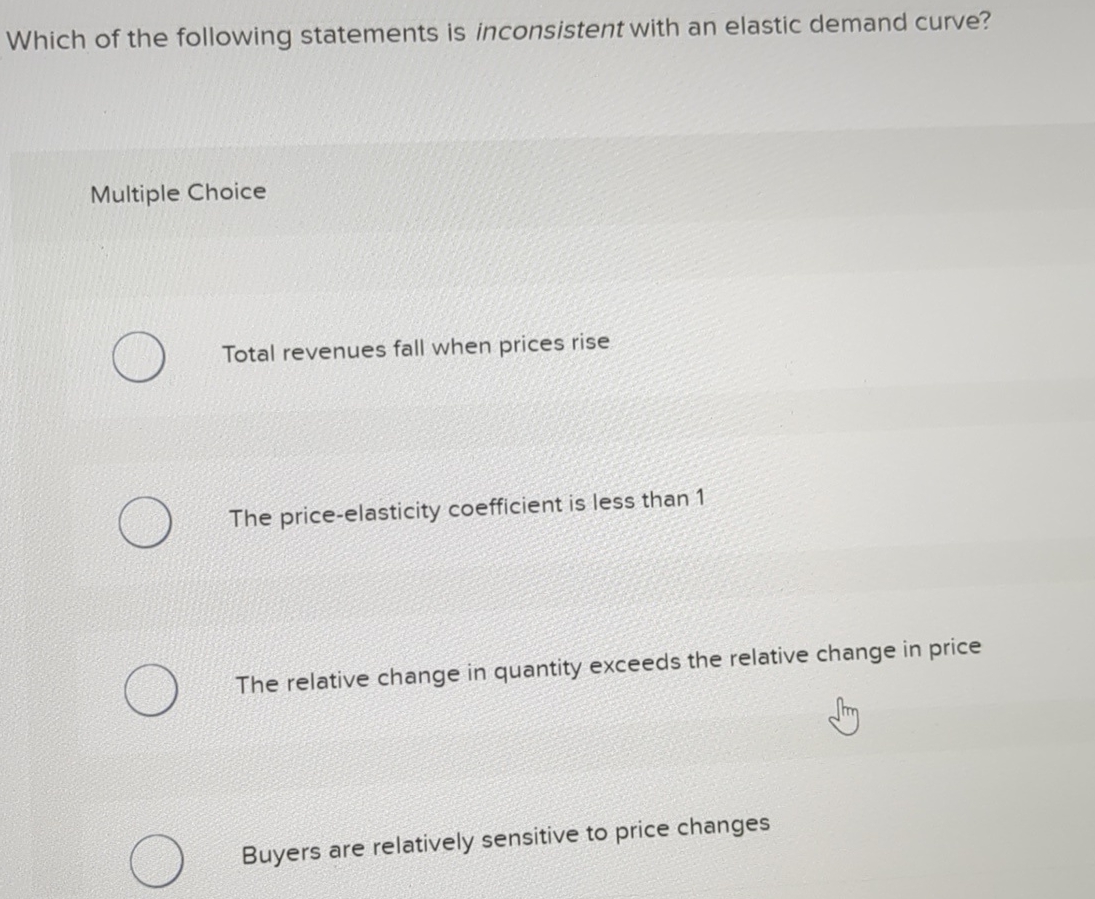 Solved Which of the following statements is inconsistent | Chegg.com
