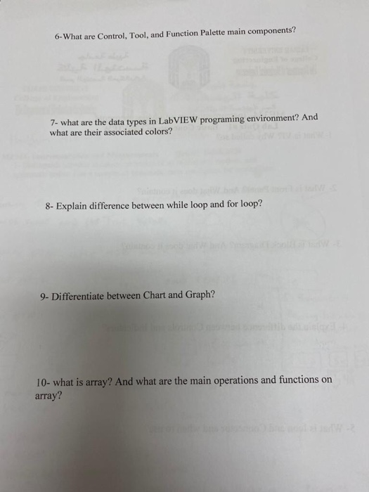 Solved 6-What are Control, Tool, and Function Palette main | Chegg.com