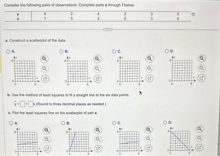 Solved Consider the following pairs of observations. | Chegg.com