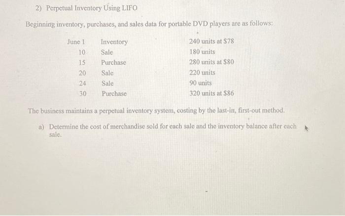 Solved ExeecISE 4EXERCISE 11) Perpetual Inventory Using FIFO | Chegg.com
