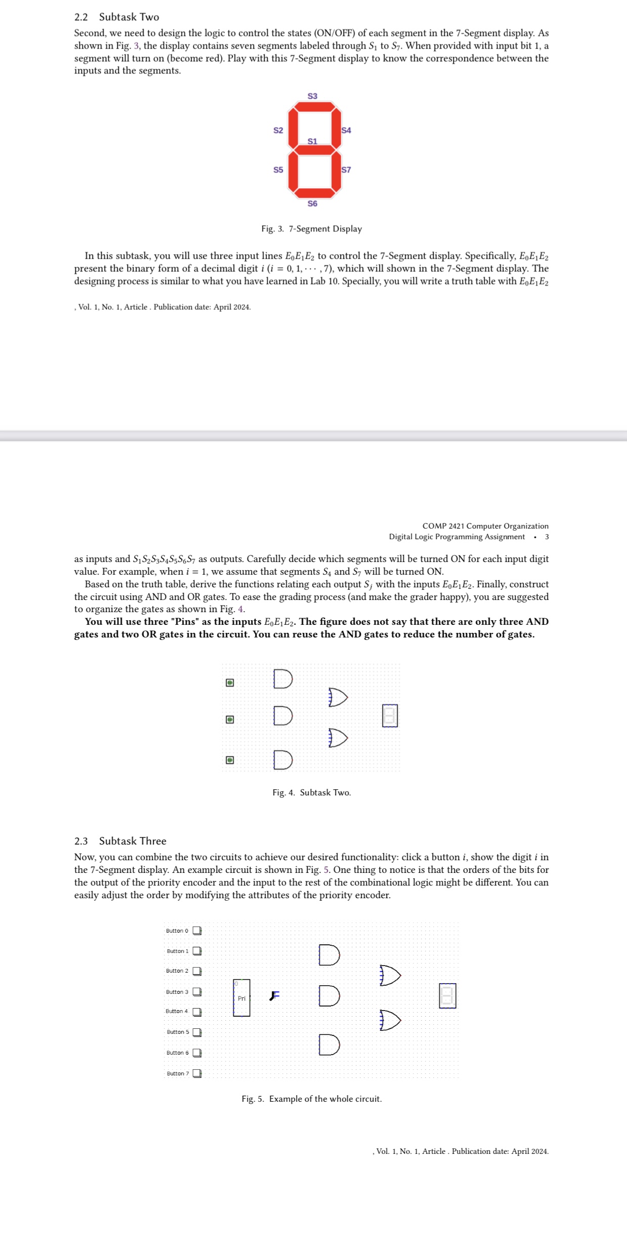 2.2 ﻿Subtask TwoSecond, we need to design the logic | Chegg.com