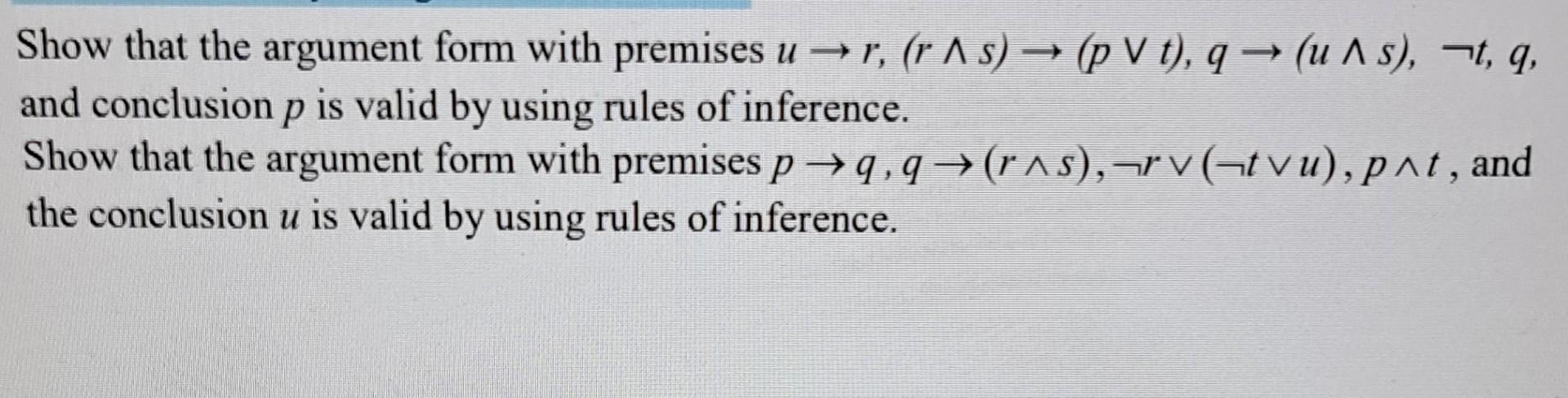Solved Show that the argument form with premises | Chegg.com
