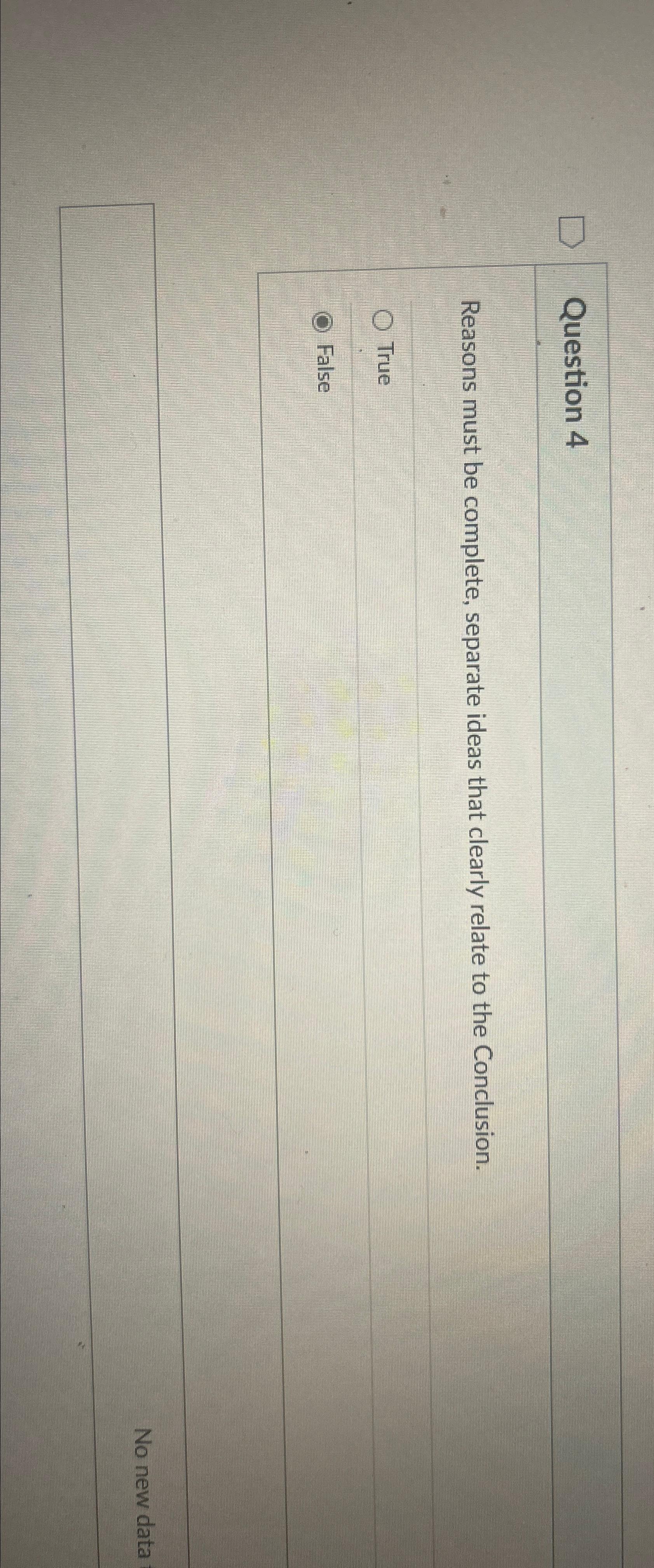 Solved Question 4Reasons must be complete, separate ideas | Chegg.com