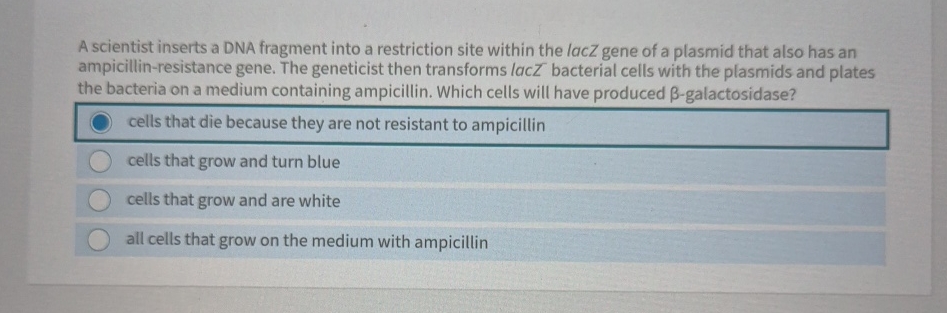 Solved A scientist inserts a DNA fragment into a restriction | Chegg.com