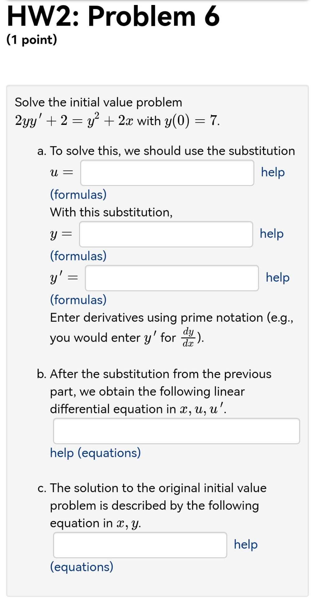 Solved Solve the initial value problem 2yy′+2=y2+2x with | Chegg.com