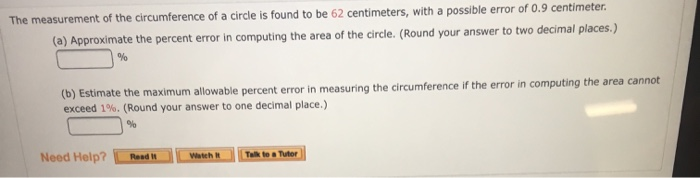 Solved The measurement of the circumference of a circle is | Chegg.com
