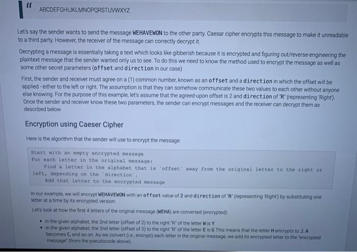 Solved 4.21 LAB: Caesar Cipher Introduction This lab is | Chegg.com