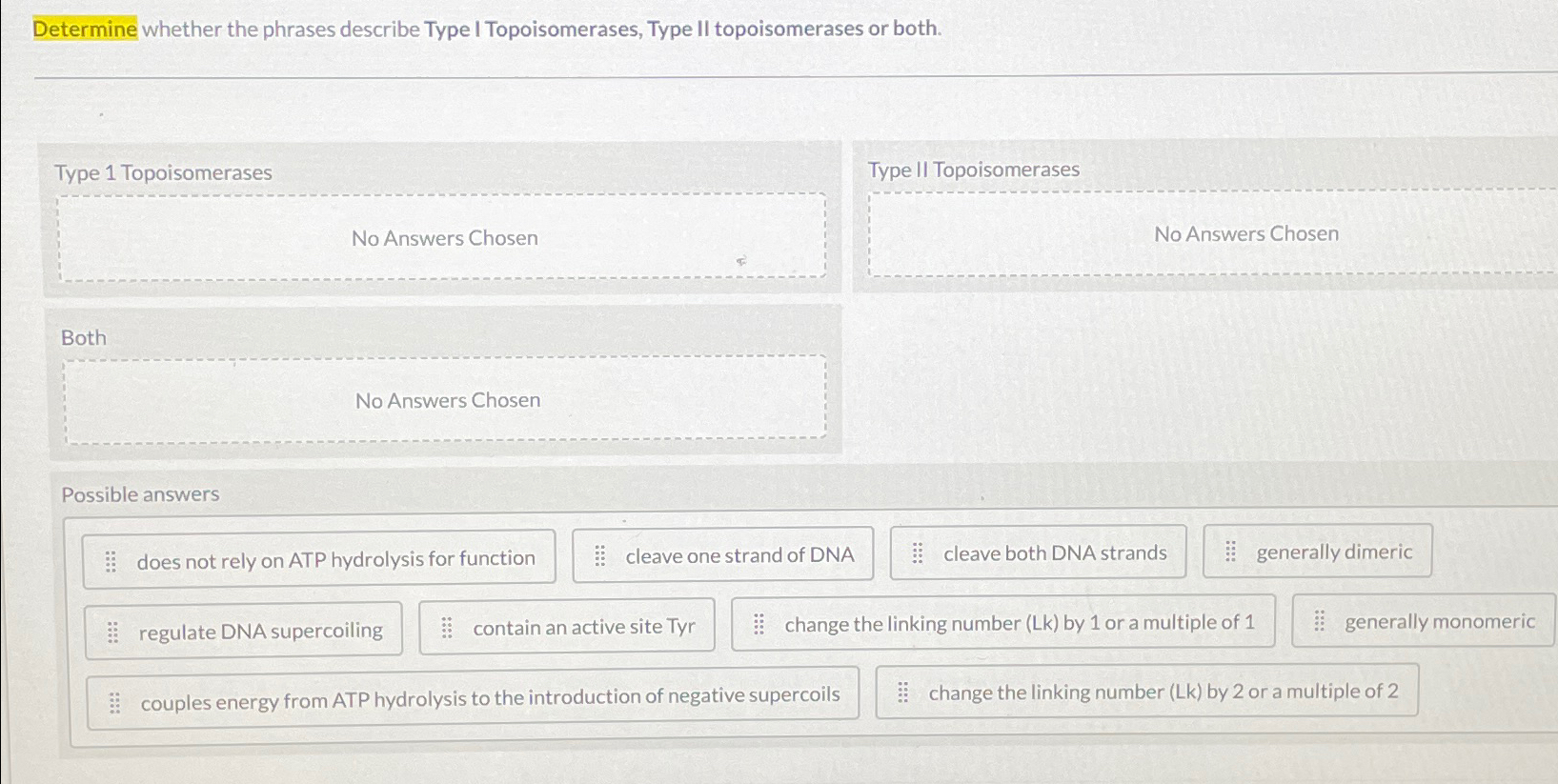 Solved Determine whether the phrases describe Type I | Chegg.com