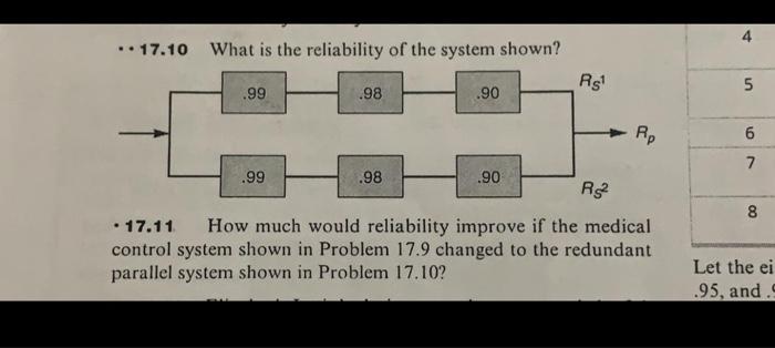 Solved .. 17.10 What is the reliability of the system shown? | Chegg.com