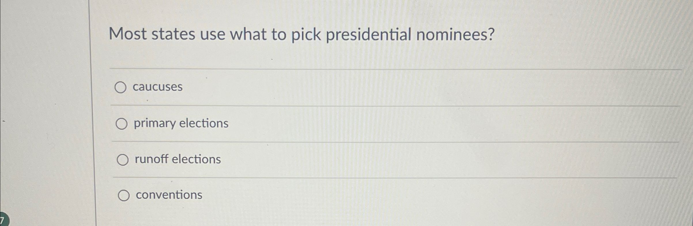 Solved Most states use what to pick presidential | Chegg.com