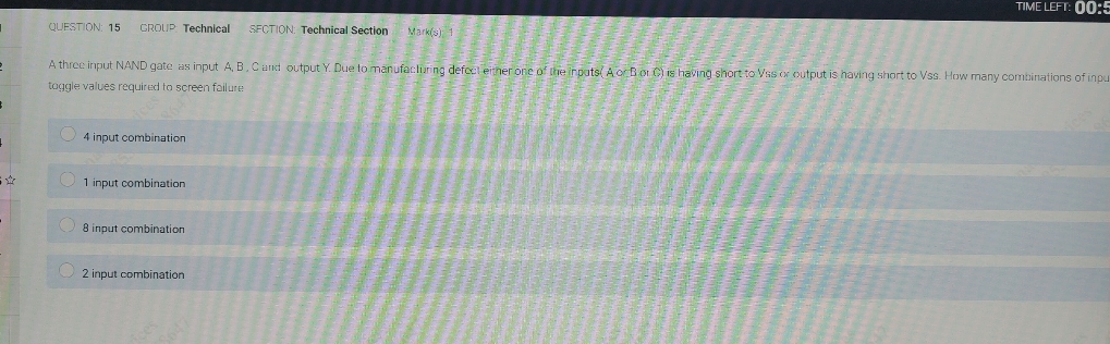Solved SFCTION: Technical SectionMark(s)A threc input NAND | Chegg.com