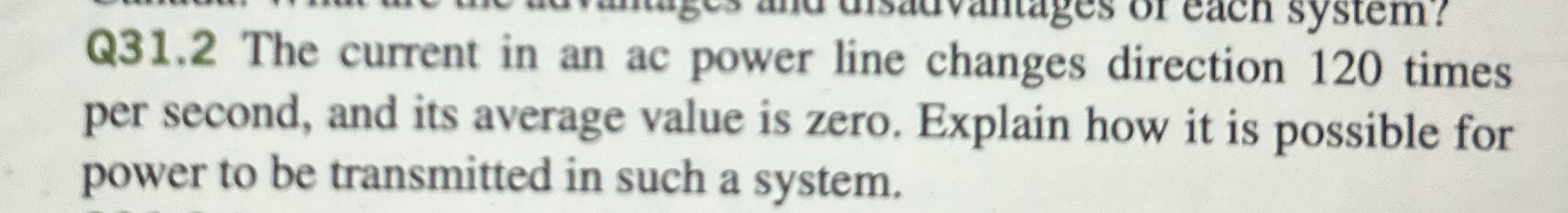 Solved Q31.2 ﻿The current in an ac power line changes | Chegg.com