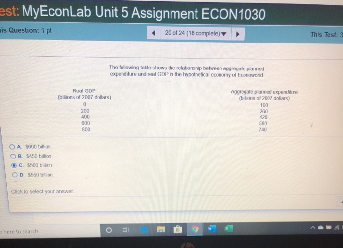 Solved est: MyEconLab Unit 5 Assignment ECON1030 is | Chegg.com