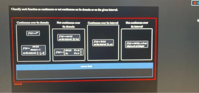 Solved Classify each function as continuois or not | Chegg.com