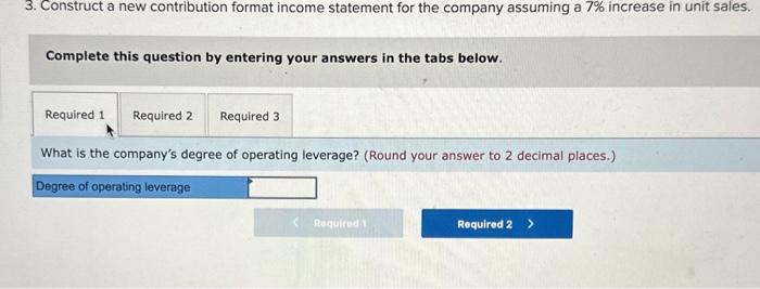 Solved 3. Construct a new contribution format income | Chegg.com
