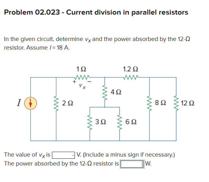 Solved Problem 02.023 - ﻿Current division in parallel | Chegg.com