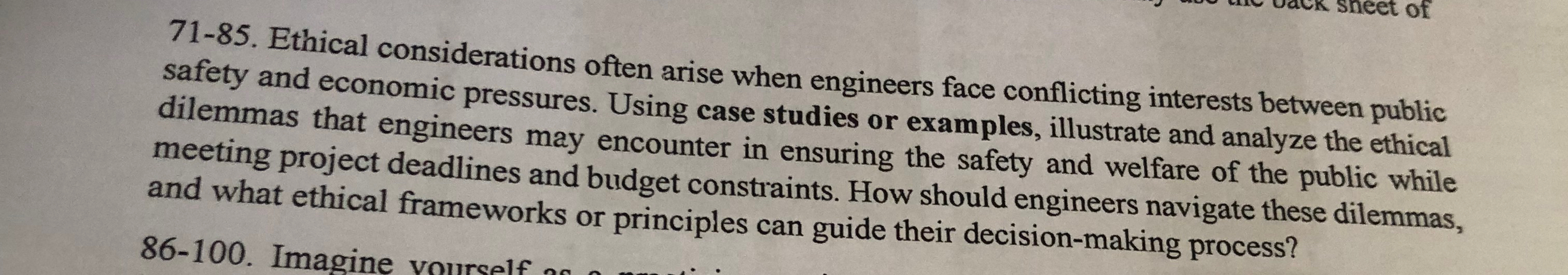 Solved Ethical considerations often arise when engineers | Chegg.com