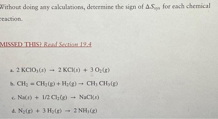 Solved Without doing any calculations, determine the sign of | Chegg.com