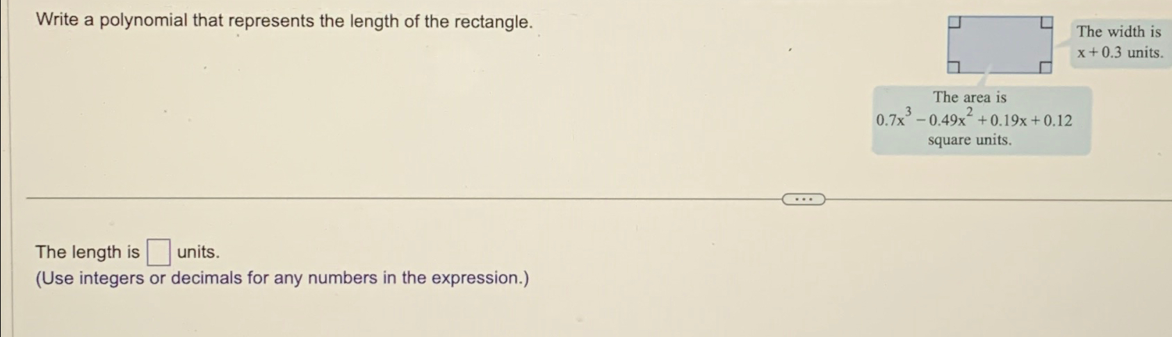 Solved Write a polynomial that represents the length of the | Chegg.com
