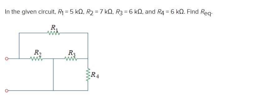 Solved In the given circuit, R1=5kΩ,R2=7kΩ,R3=6kΩ, ﻿and | Chegg.com