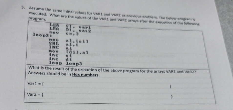 Assume the same initial values for VAR1 ﻿and VAR2 ﻿as | Chegg.com