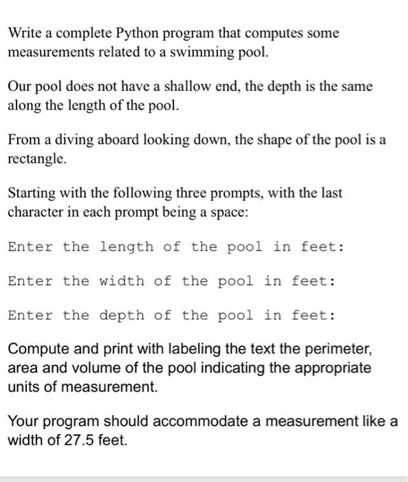 Solved Write a complete Python program that computes some | Chegg.com