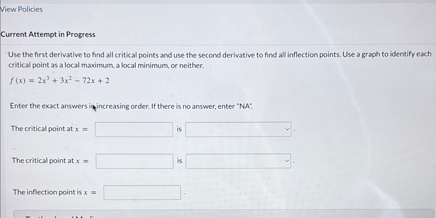 Solved View PoliciesCurrent Attempt in ProgressUse the first | Chegg.com