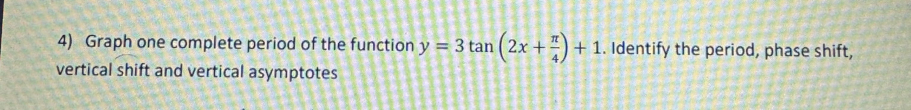 Solved Graph one complete period of the function | Chegg.com
