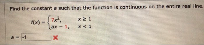 Solved Find the constant a such that the function is | Chegg.com