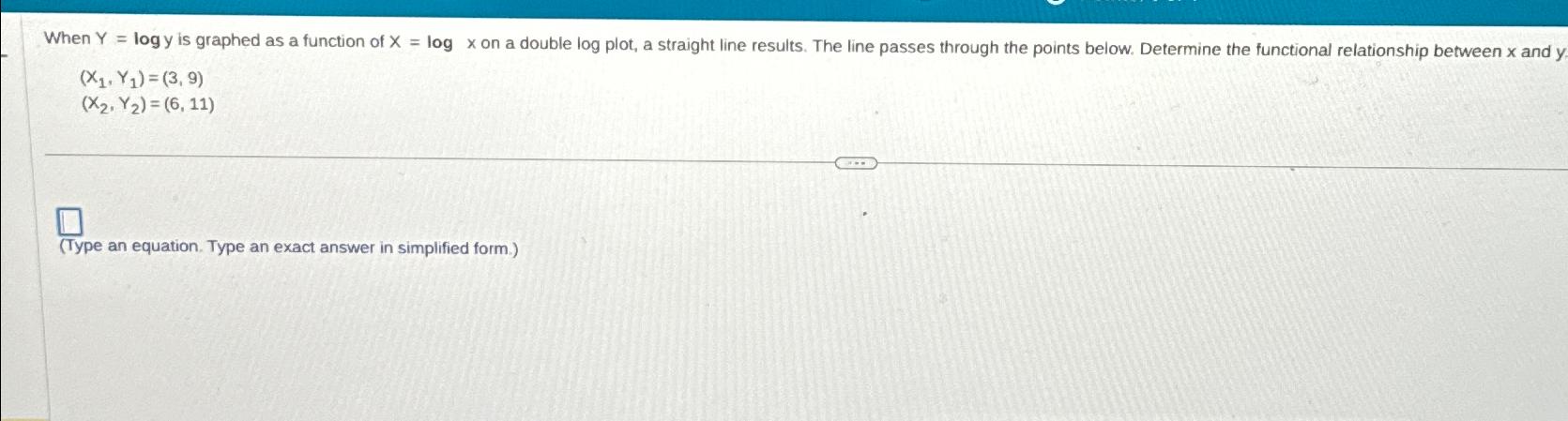 Solved When Y=logy ﻿is graphed as a function of x=logx ﻿on a | Chegg.com