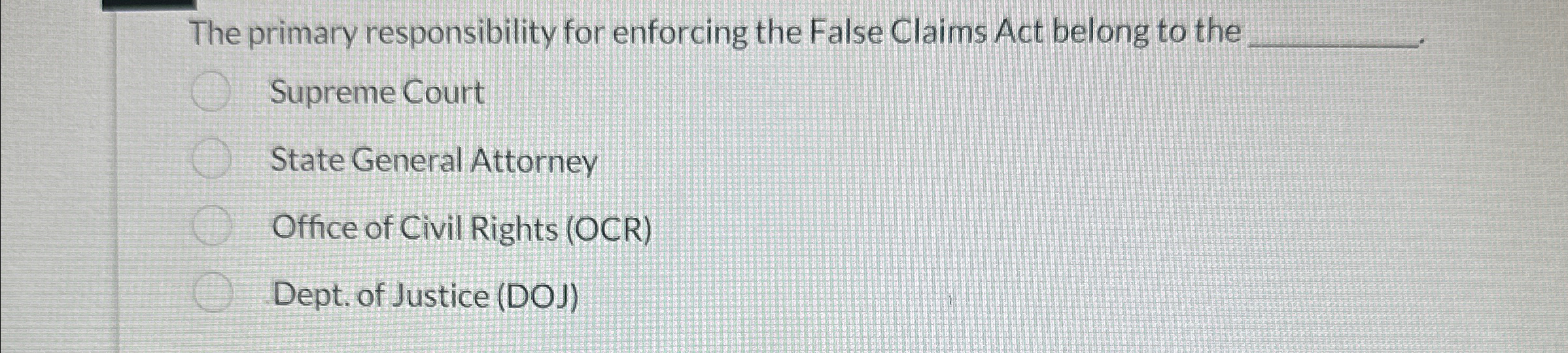 Solved The primary responsibility for enforcing the False | Chegg.com