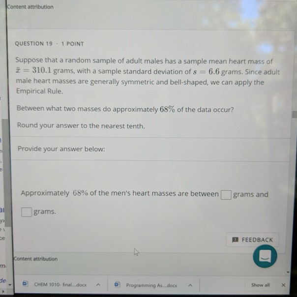 Solved Content attribution QUESTION 19.1 POINT Suppose that | Chegg.com
