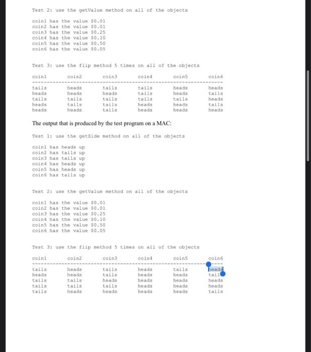 Solved Methods void flip0 This is a public method that | Chegg.com