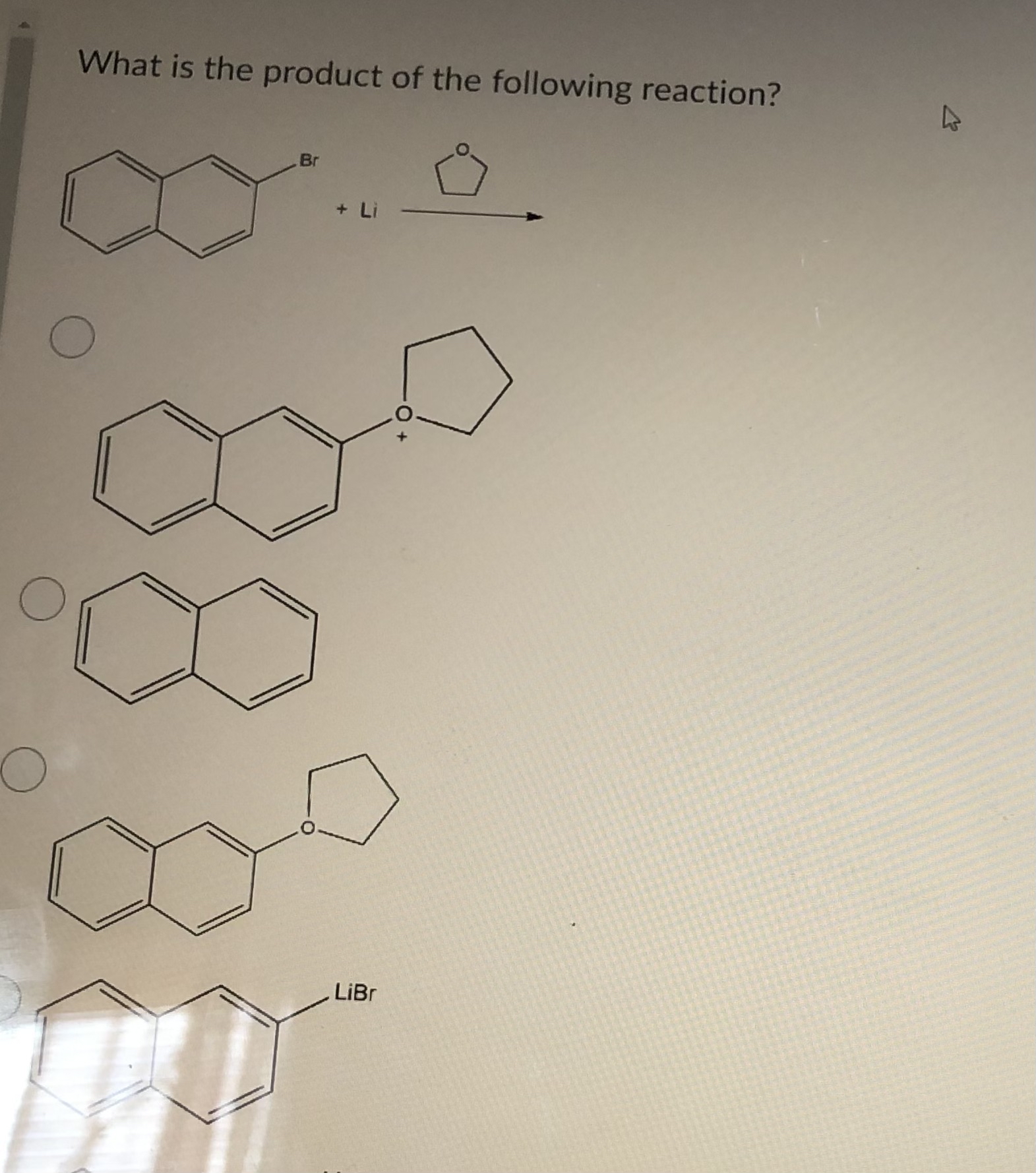 Solved What is the product of the following reaction? | Chegg.com