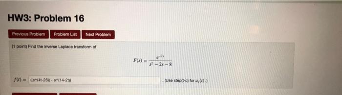 Solved HW3: Problem 16 Previous Problem Problem List Next | Chegg.com