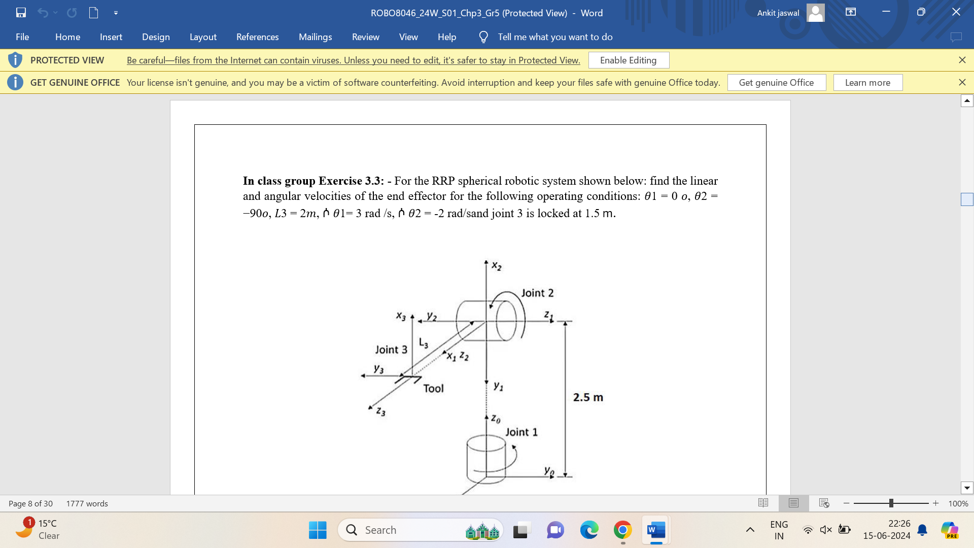 Solved In class group Exercise 3.3: - ﻿For the RRP spherical | Chegg.com
